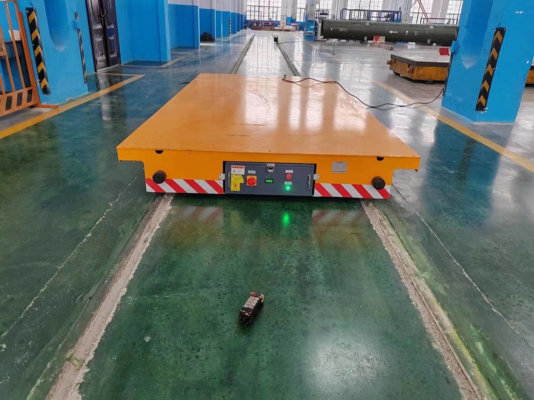Yellow Heavy Loads 100 Ton battery powered Transfer Cart For Steel ...