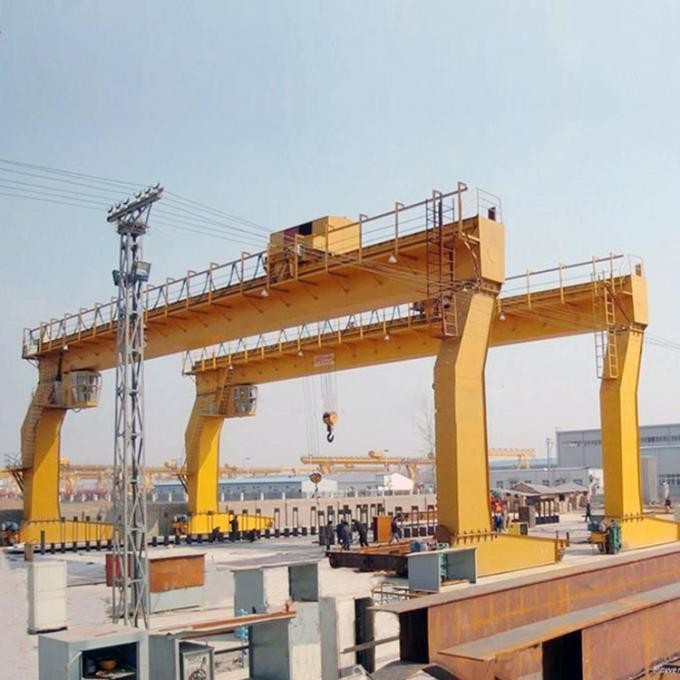 L Leg Box Beam Double Cantilever Gantry Crane 50/10T Shipping Container ...